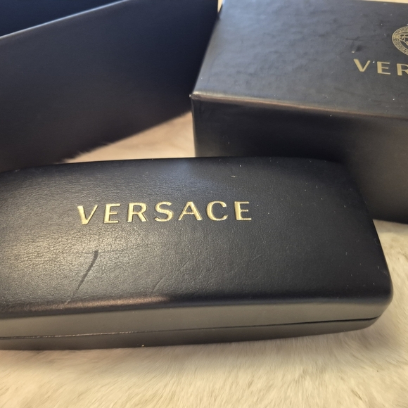 Versace | Accessories | Versace Black And Gold Glasses Case | Poshmark